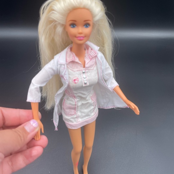 Barbie | Toys | Barbie 20 Vintage I Can Be Nurse Striped Dress With Lab ...